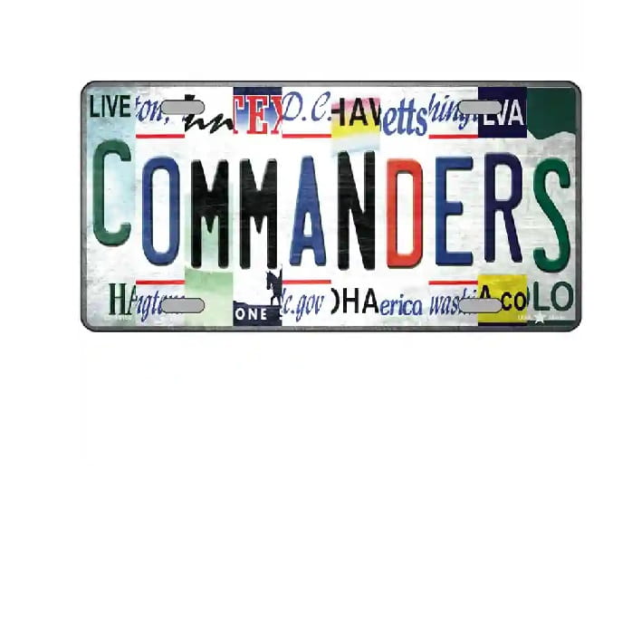 Washington Commanders Folk Art Style License Plate – Inundatio.com