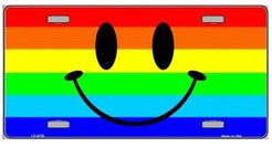 Rainbow Smiley Face License Plate – Inundatio.com